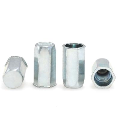China Full Hex Closed End Blind Rivet Nut Zinc Plated Carbon Steel Small Recessed Design for sale