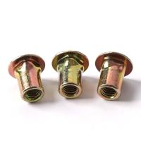 China Carbon Steel Flat Head Square Rivet Nut Zinc Plated For Mining Application for sale