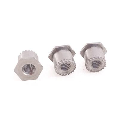 China Metric Stainless Steel Annular Serrated Rivet Stud Hex Head Fully Threaded Polished for sale