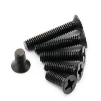 China Customized Size High Strength Cross DIN965 Oxide Carbon Steel Countersunk Head M7 Machine Screw Black for sale