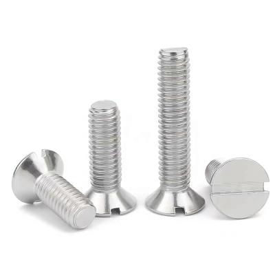 China Customized All Sizes GB68 M8 Stainless Steel Slotted Flat Countersunk Head Machine Screw 75mm Perfect for Your Industry for sale