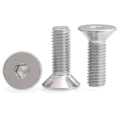China Passivated Finish DIN 7991 Grade Stainless Steel Flat Head Hexagon 4mm M3 Hex Countersunk Head Screws for Applications for sale