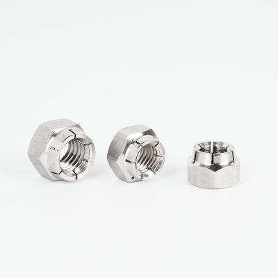 China CNC Machining Carbon Steel Aluminum Stainless Steel Flexloc Full Height Slotted Lock Nuts for Advanced Production Method for sale