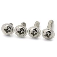 China Plain Finish Din 967 M3*8mm Cross Recessed Pan Head Screws With Collar Phillips Machine Screw Flange Washer Head Screws for sale