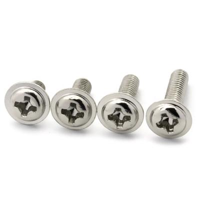 China M6*12mm Stainless Steel Phillips Pan Head Washer Face Machine Screw for sale