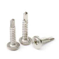 China 304 Stainless Steel Cross Round Head Screws Drill Tail Screws Head Self Drilling Screw with Polished Surface ST4.2*13mm for sale