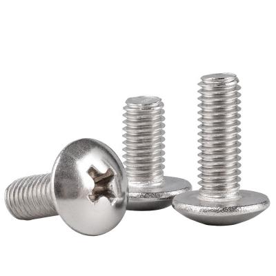 China Round Head Machine Wire Pan Head Screw Plain Finish Cross Mushroom Head Bolt Grade Class 8 for sale