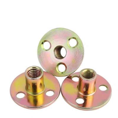 China M6 M8 M10 Three Hole Furniture Nut Carbon Steel Round Base T Nut for Customer's Demand at in Metric Measurement System for sale