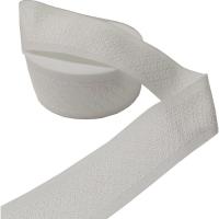China White Woven Jacquard Webbing Roll 4.5cm Wide Poly Cotton Webbing for sale