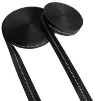 China 2cm Black Polyester Reflective Webbing Tape For Clothing Custom for sale