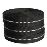 China 2cm Black Polyester Reflective Webbing Tape For Clothing Custom for sale
