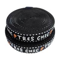 China 2cm Fat Jacquard Webbing Tape Black Nylon Webbing For Bags Luggage for sale