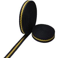 China 1cm Striped Cotton Webbing For Bag Handles , Webbing Cotton Tape for sale