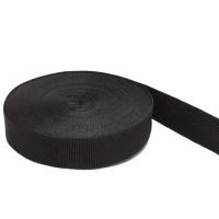 China 3.5cm Black Elastic Webbing High Tenacity Woven Polyester Elastic Band for sale