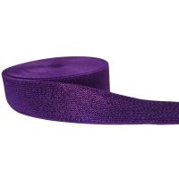 China Woven 40mm Metallic Waistband Elastic Purple Silver Glitter Elastic for sale