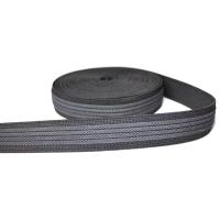 China Grey 20mm Anti Slip Webbing Tape Polyester Flat Elastic Band for sale