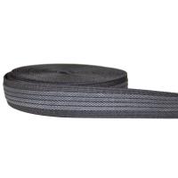 China Grey 20mm Anti Slip Webbing Tape Polyester Flat Elastic Band for sale