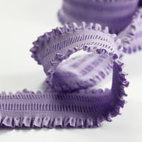 China Purple Knitted 5.5cm Lace Elastic Band 55mm Polyester Webbing Straps for sale
