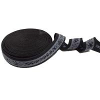 China Black 2.5cm Anti Slip Webbing Fitness Silicone Elastic Gripper Tape for sale