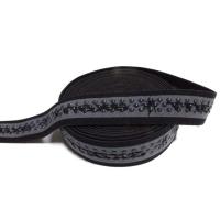 China Black 2.5cm Anti Slip Webbing Fitness Silicone Elastic Gripper Tape for sale