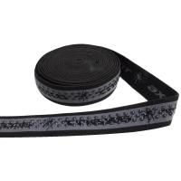 China Black 2.5cm Anti Slip Webbing Fitness Silicone Elastic Gripper Tape for sale