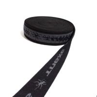 China Black 2.5cm Anti Slip Webbing Fitness Silicone Elastic Gripper Tape for sale