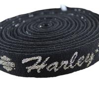 China Black 20mm Jacquard Elastic Webbing Polyester Rubber Elastic For Dress for sale