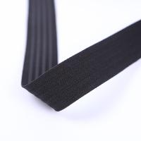 China Woven Rubber Anti Slip Webbing 25mm Black Elastic Band For Sewing for sale