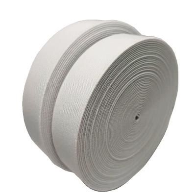 China Wholesale Durable Underpants Polyester Elastic Webbing Thick Flat Woven White for sale