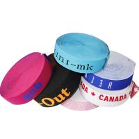 China Rose Jacquard Elastic Ribbon 35mm Polyester Webbing Customized for sale
