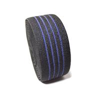 China Black 2cm Polyester Elastic Webbing Flat Braided Striped Elastic Band for sale