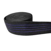 China Black 2cm Polyester Elastic Webbing Flat Braided Striped Elastic Band for sale