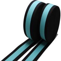 China Blue Stripe Nylon Elastic Webbing 30mm Knitted Elastic Band For Drawstring Bag for sale