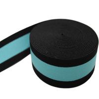 China Blue Stripe Nylon Elastic Webbing 30mm Knitted Elastic Band For Drawstring Bag for sale