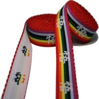 China 34mm Colored Jacquard Elastic Webbing Tooth Edge Nylon Elastic Tape for sale