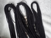 China 1.5mm Black Round Elastic Cord Polyester Elastic Bungee Cord for sale
