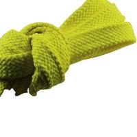 China 10mm 3/8 100 Polyester Braided Flat Shoe Laces Dark Blue Yellow Green for sale