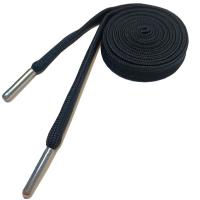 China 10mm 3/8 100 Polyester Braided Flat Shoe Laces Dark Blue Yellow Green for sale