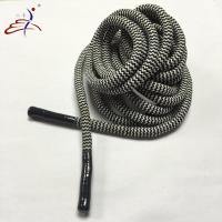China Black And White Custom Shoelace Silicone Dipped Tips Round Shoelace for sale