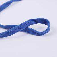 China Blue Flat 8mm Cotton Cord Hollow Extra Soft Braided Cotton Rope for sale