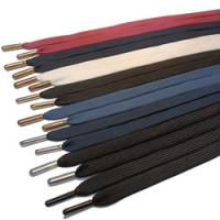 China Black Red Polyester Cord Shoe Laces With Metal Tips Custom Made for sale