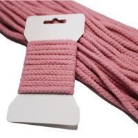 China Braided 100% Round Cotton Cord 5mm Drawstring Cord Webbing Pink for sale