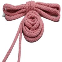 China Braided 100% Round Cotton Cord 5mm Drawstring Cord Webbing Pink for sale