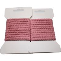 China Braided 100% Round Cotton Cord 5mm Drawstring Cord Webbing Pink for sale