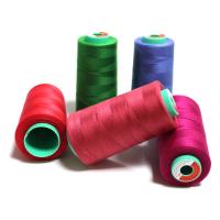 China 402 Dyed Polyester Sewing Thread Red Uv Bonded Polyester Thread for sale
