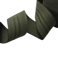 China Custom Striped Nylon Golden Metallic Elastic Webbing for Cloth for sale
