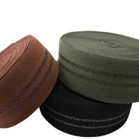 China Custom Striped Nylon Golden Metallic Elastic Webbing for Cloth for sale