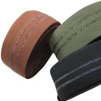 China Custom Striped Nylon Golden Metallic Elastic Webbing for Cloth for sale