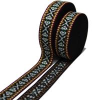 China Custom Brand Logo Ethnic Style Jacquard Ribbon Strap for sale