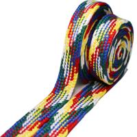 China Custom Color Thick 30mm Flat Tube Braided Polyester Cord For Garment for sale